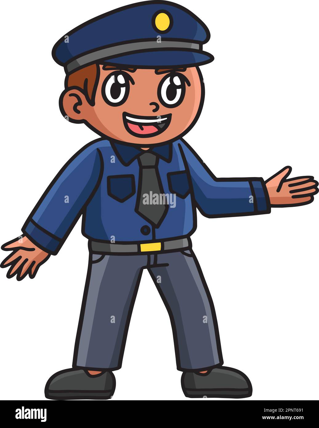Policeman Cartoon Colored Clipart Illustration Stock Vector Image & Art ...