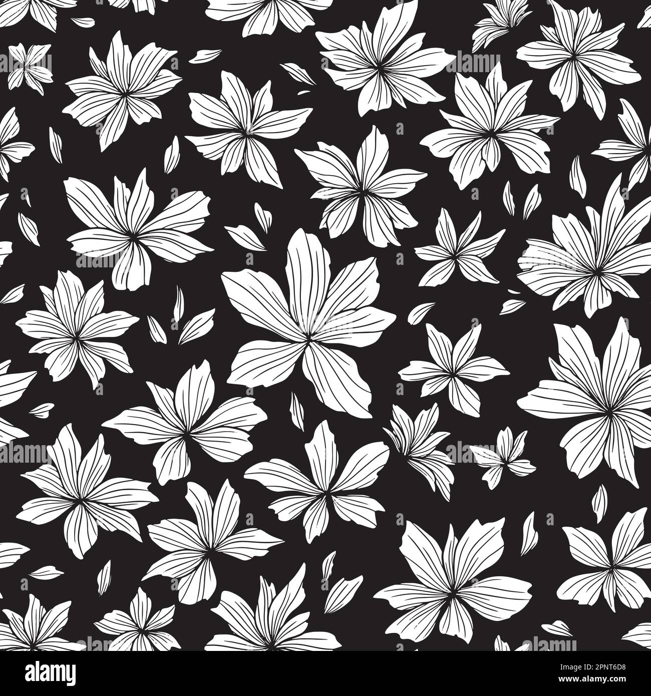 Azalea flower seamless repeat pattern. Vector illustration background ...