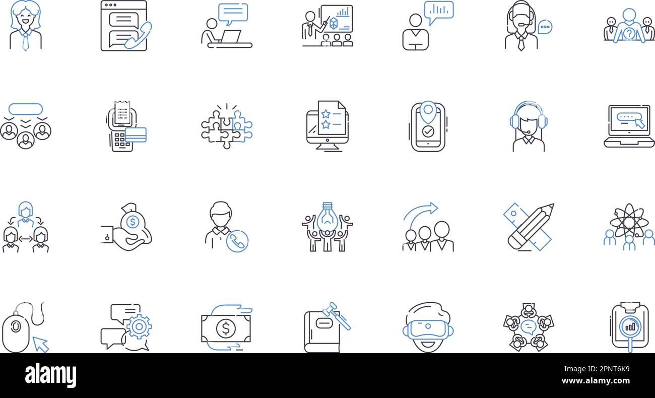 Professional Circles line icons collection. Nerking, Collaboration ...