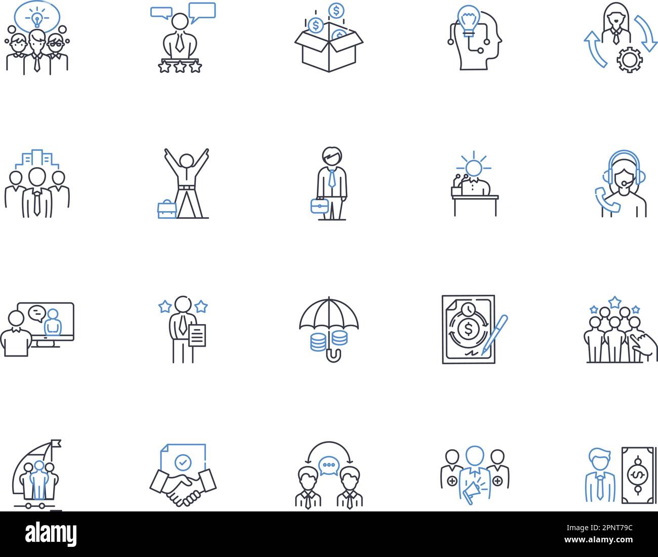 Consulting and advising line icons collection. Strategy, Solutions, Management, Analysis ...