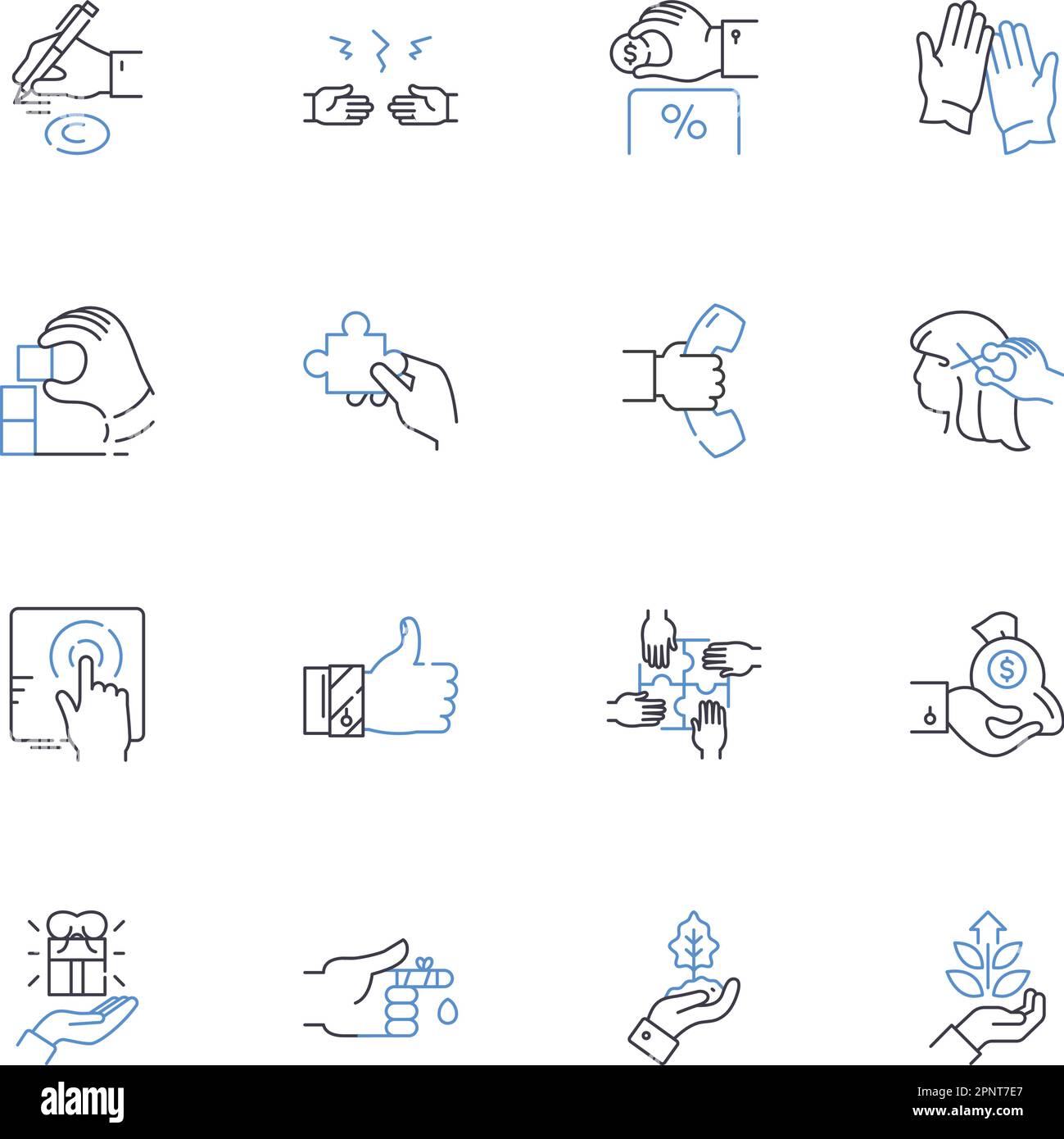 Communication style line icons collection. Assertive, Aggressive ...