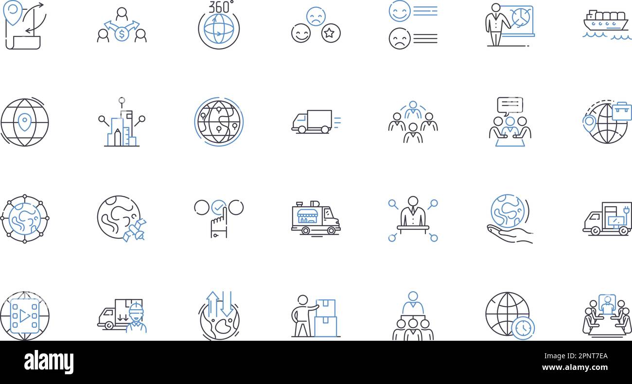 Transference line icons collection. Projection, Psychology ...