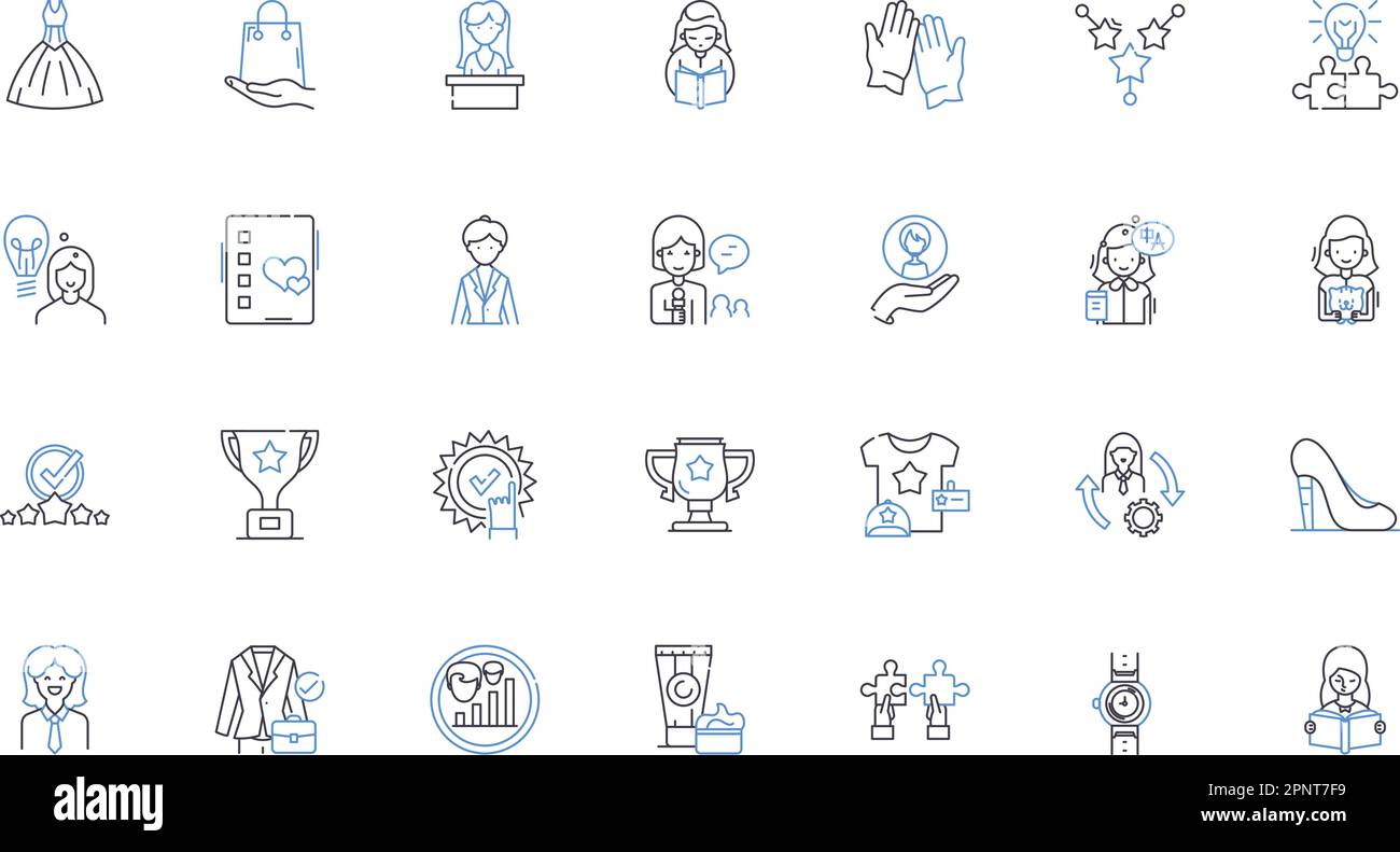 Feminist movement line icons collection. Equality, Empowerment ...