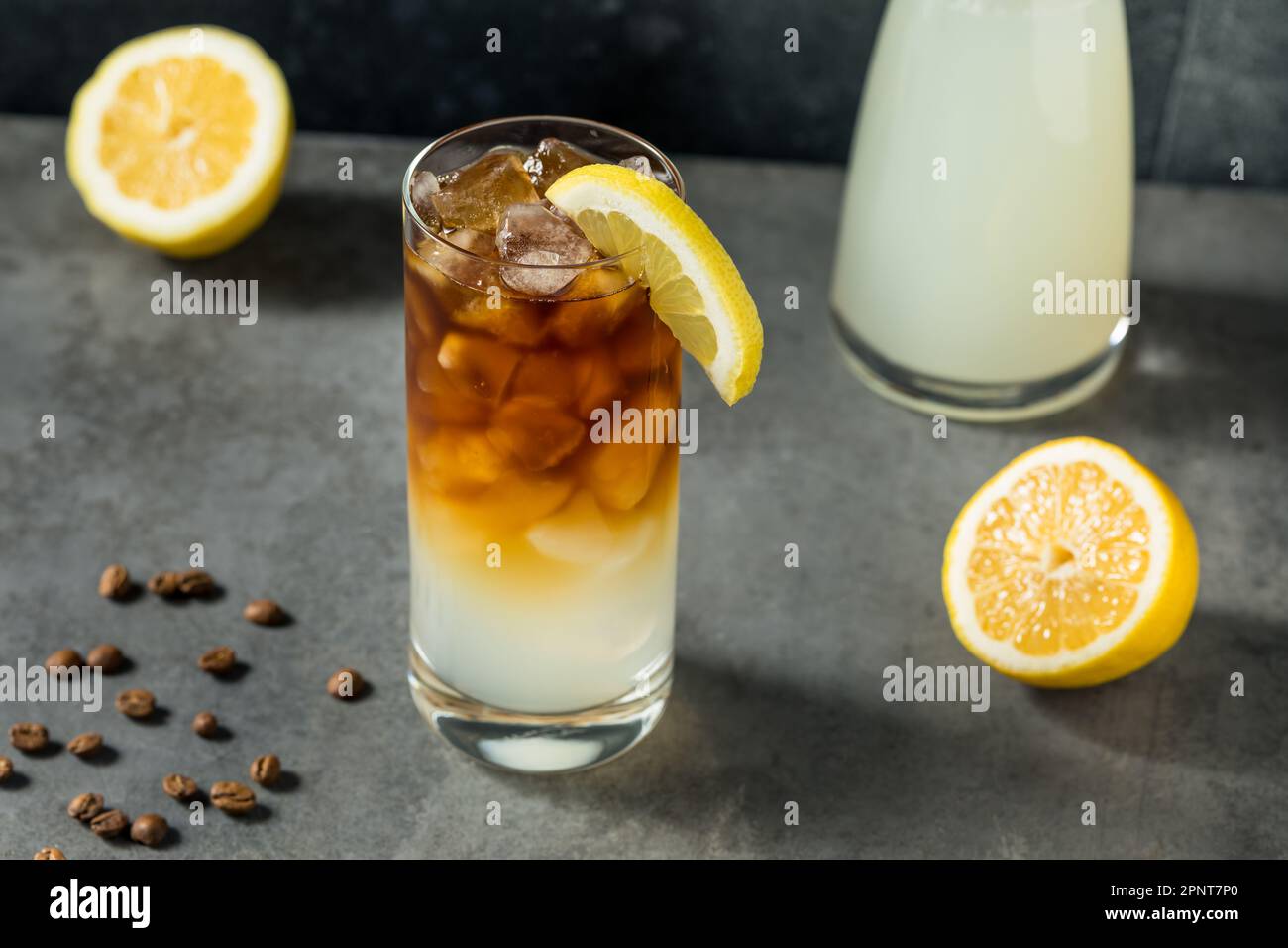 Cold Sweet Coffee and Lemonade Drink with Ice Stock Photo - Alamy