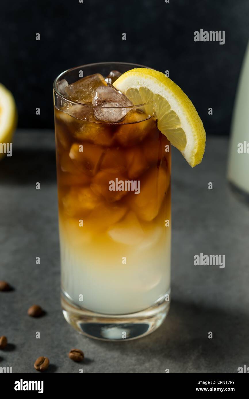 Cold Sweet Coffee and Lemonade Drink with Ice Stock Photo - Alamy