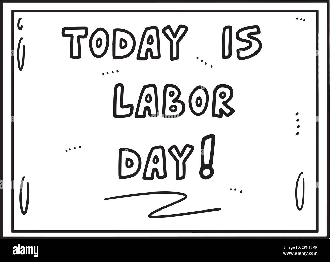 Today is Labor Day Isolated Coloring Page for Kids Stock Vector Image ...