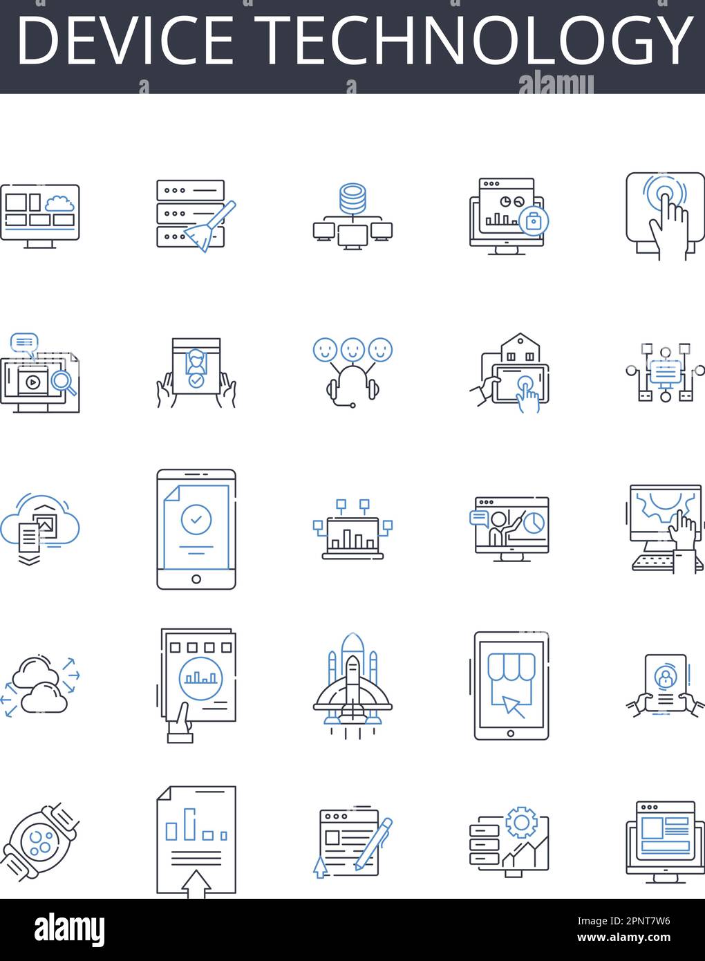 Device technology line icons collection. Communication nerk ...