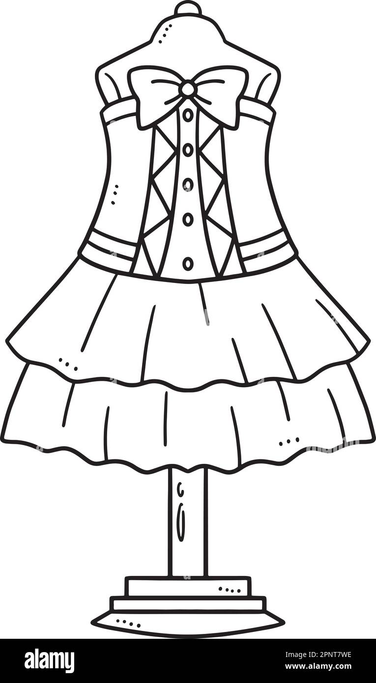 Dress Isolated Coloring Page for Kids Stock Vector Image & Art - Alamy