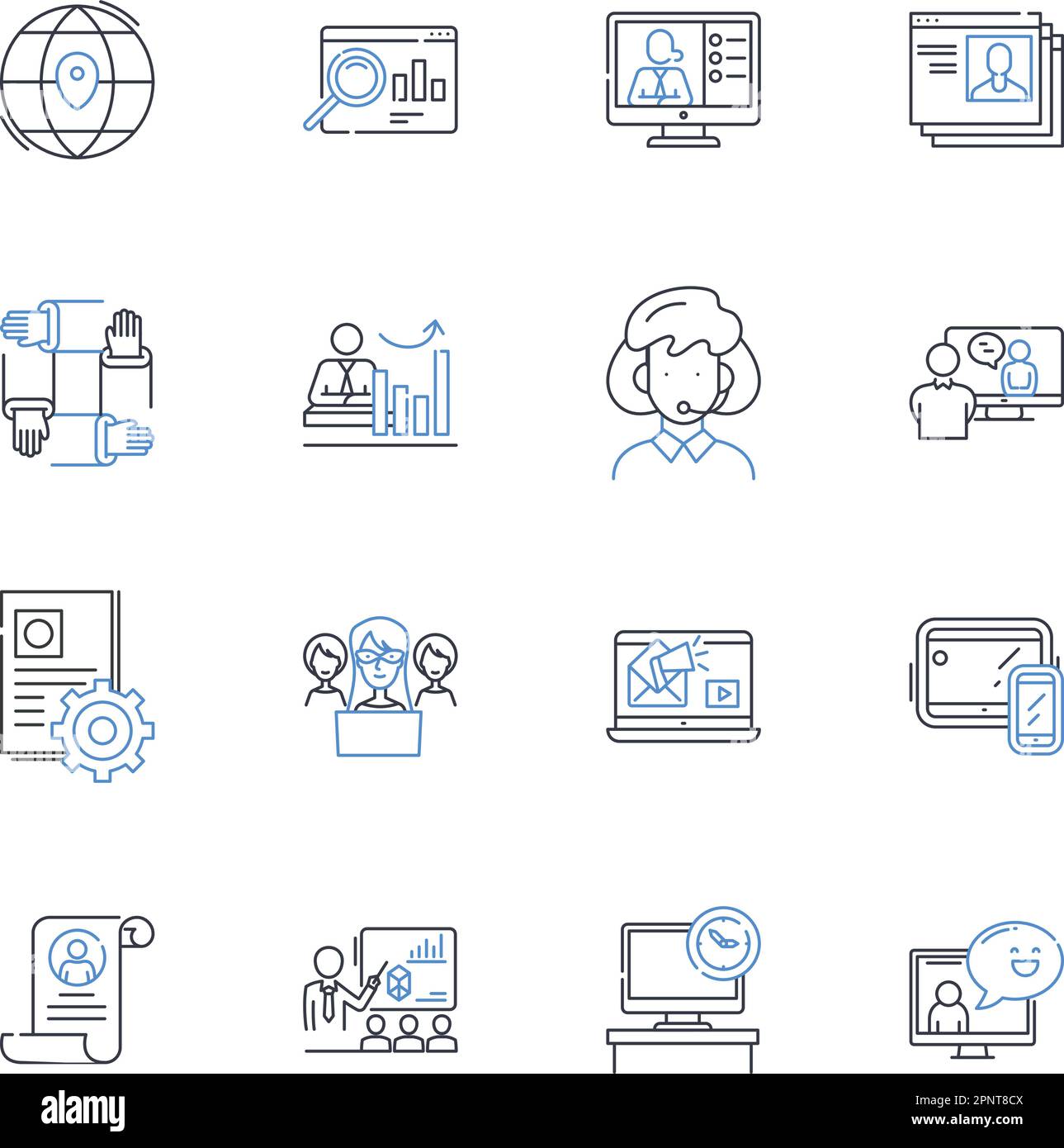 Business staff line icons collection. Employees, Staffing, Recruitment ...