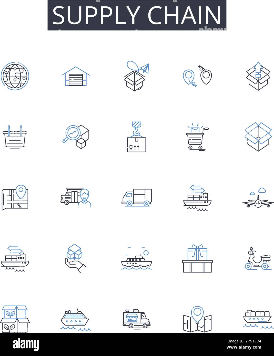 Supply chain line icons collection. Value stream, Logistics nerk ... Supply chain line icons collection. Value stream, Logistics nerk ...