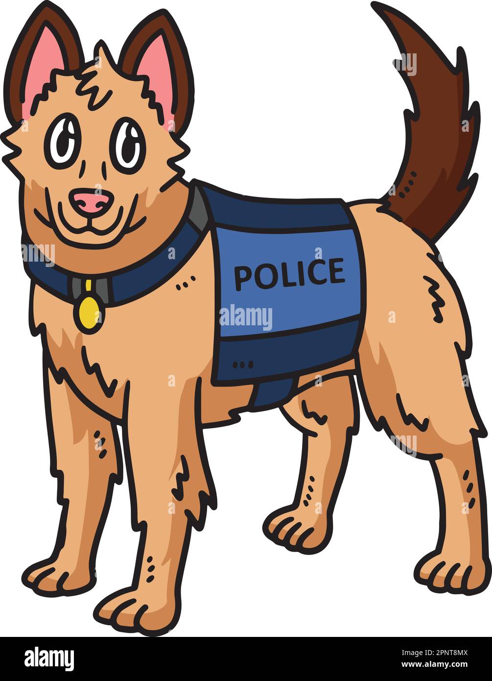 Police Dog Cartoon Colored Clipart Illustration Stock Vector Image ...