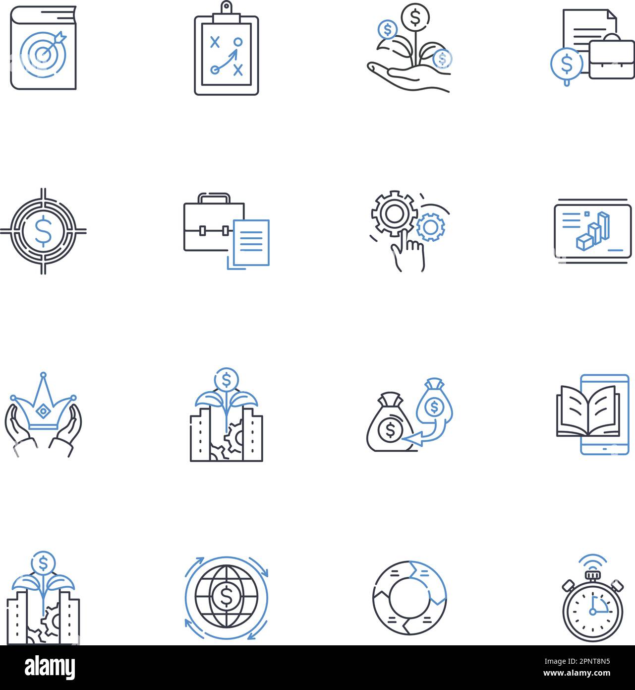 Cash flow line icons collection. Revenue, Expenses, Liquidity, Debt ...