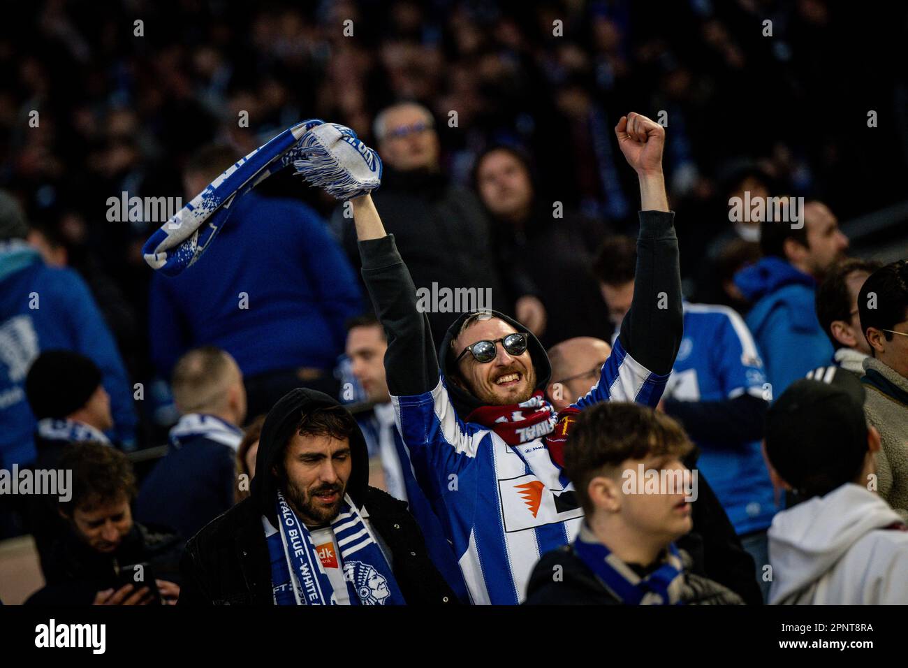 London, UK. 20th Apr, 2023. Gent's supporters pictured at the start of ...