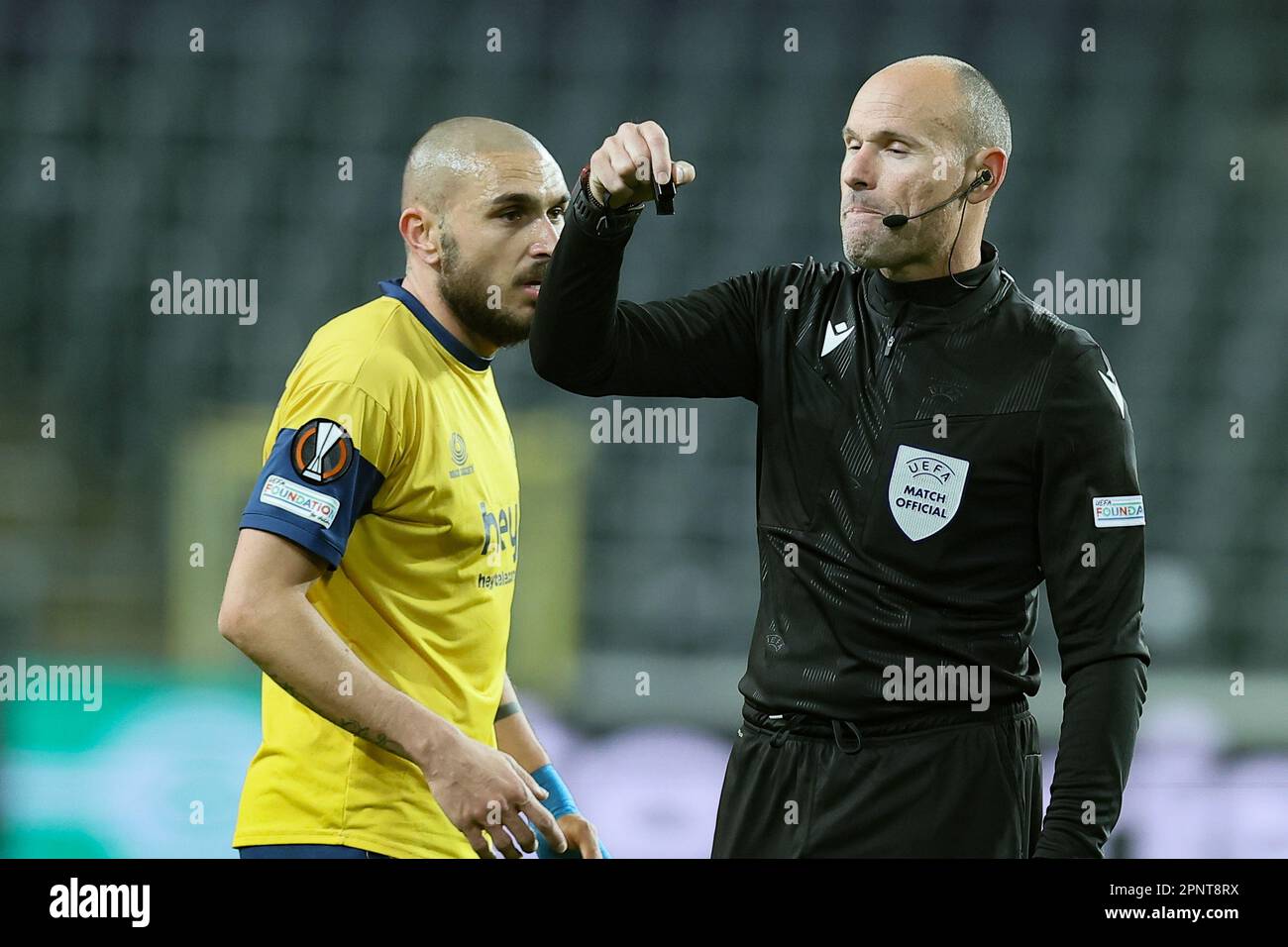 Brussels, Belgium. 20th Apr, 2023. Spanish referee Antonio Mateu Lahoz ...
