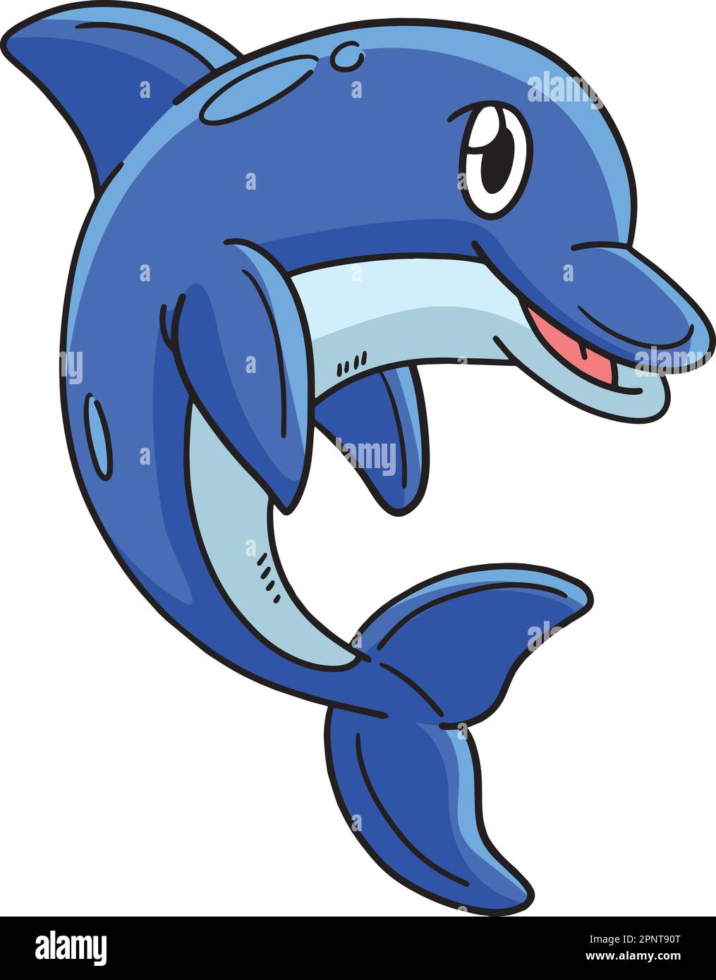 Dolphin Cartoon Colored Clipart Illustration Stock Vector Image & Art ...