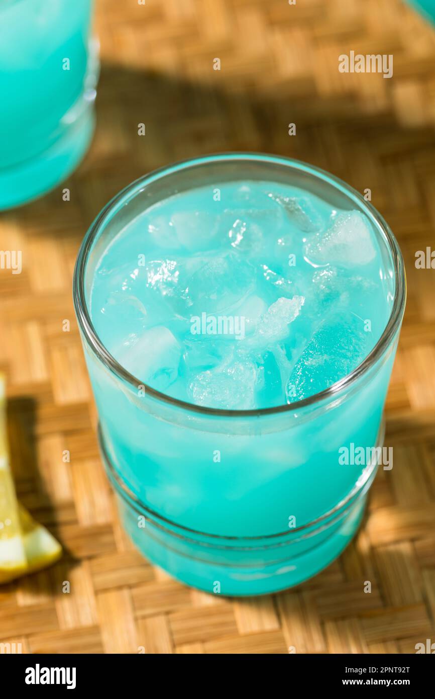 Cold Refreshing Blue Fruit Punch Cocktail in a Glass Stock Photo - Alamy