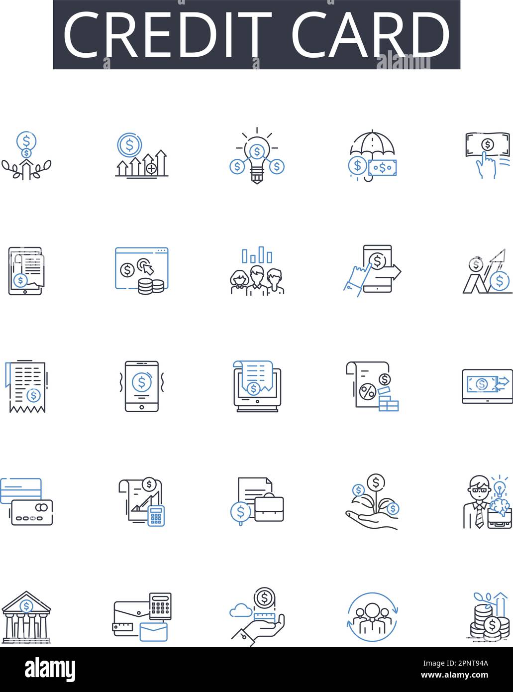 Credit card line icons collection. Debit card, Bank account, Payment method, Plastic my, Line of ...
