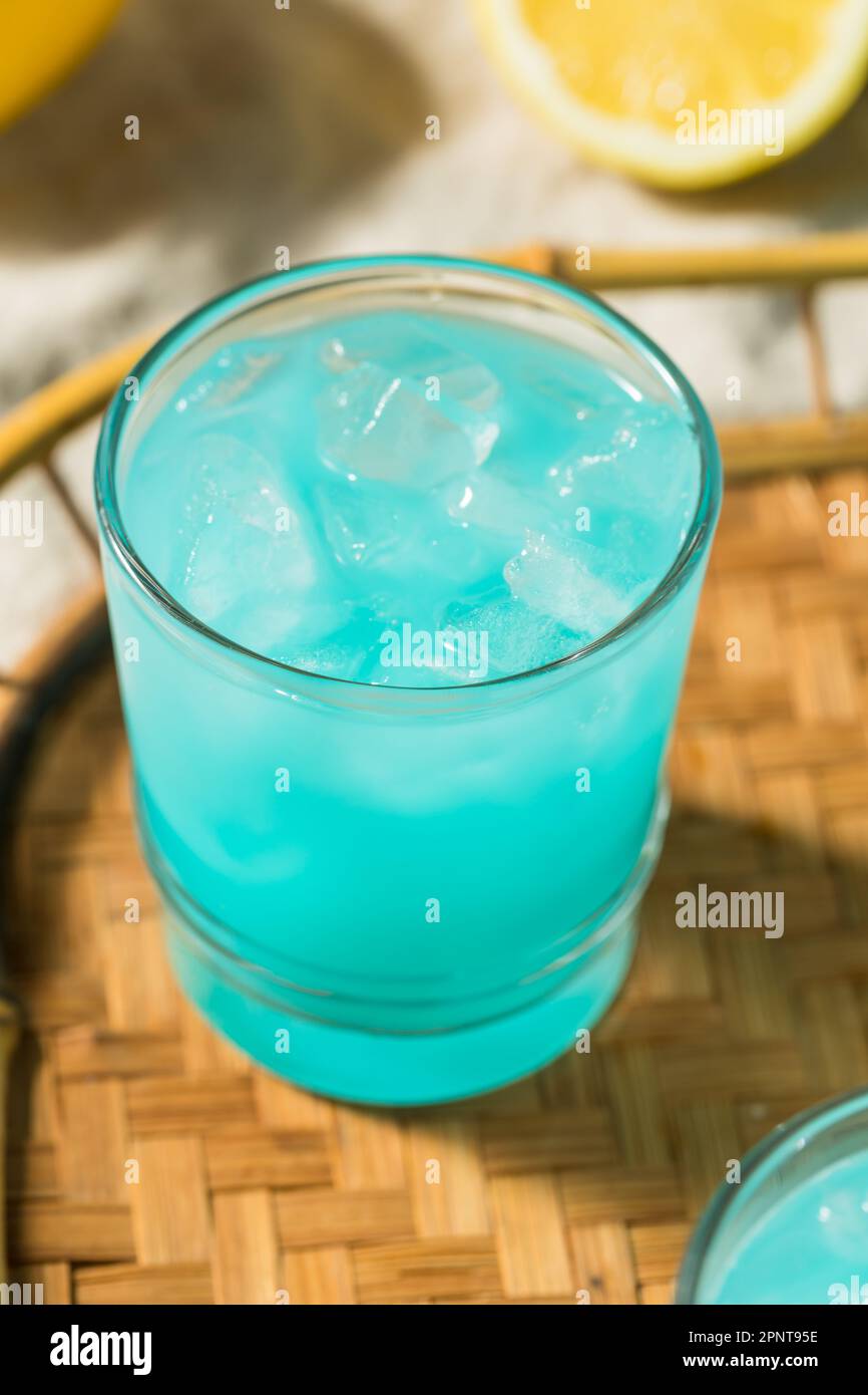 Cold Refreshing Blue Fruit Punch Cocktail in a Glass Stock Photo - Alamy