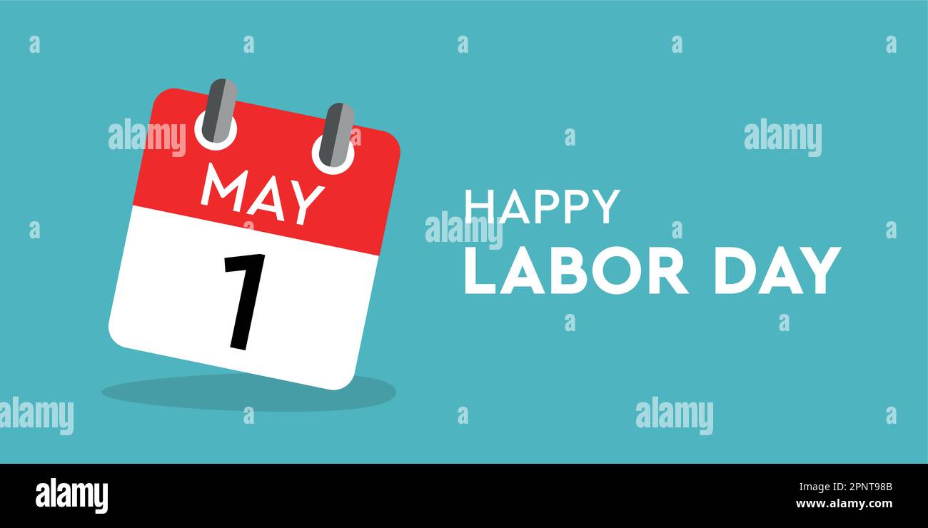 red simple calendar icon 1 may labor day Stock Vector Image & Art - Alamy
