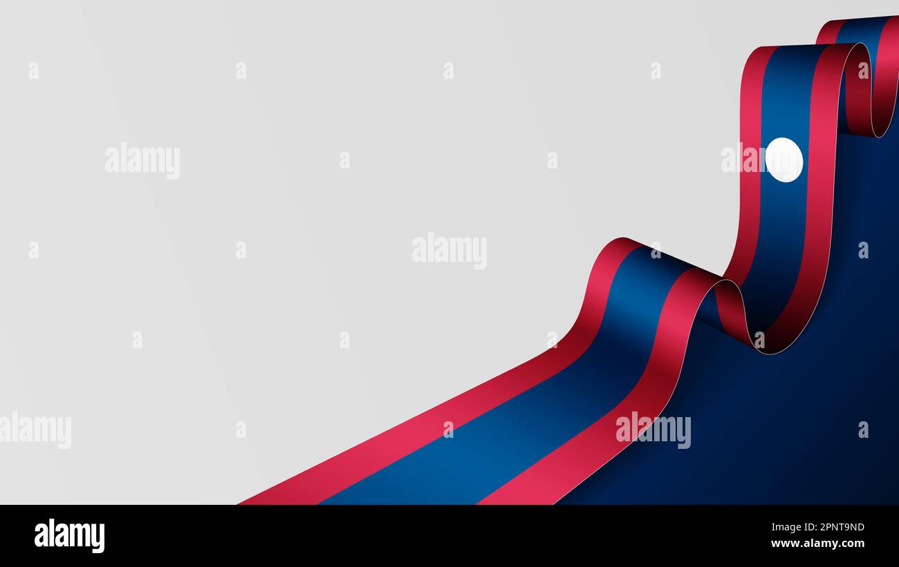 Laos ribbon flag background. Element of impact for the use you want to ...