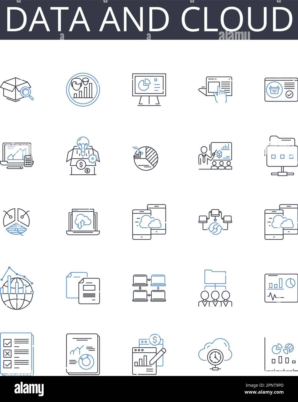Data and cloud line icons collection. Reputation, Branding, Messaging ... Data and cloud line icons collection. Reputation, Branding, Messaging ...
