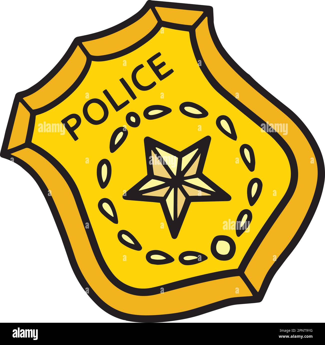 Police Badge Cartoon Colored Clipart Illustration Stock Vector Image ...