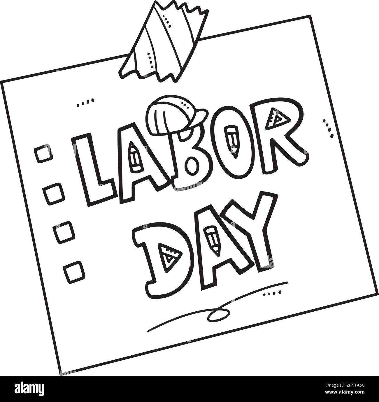 Labor Day Isolated Coloring Page for Kids Stock Vector Image & Art - Alamy