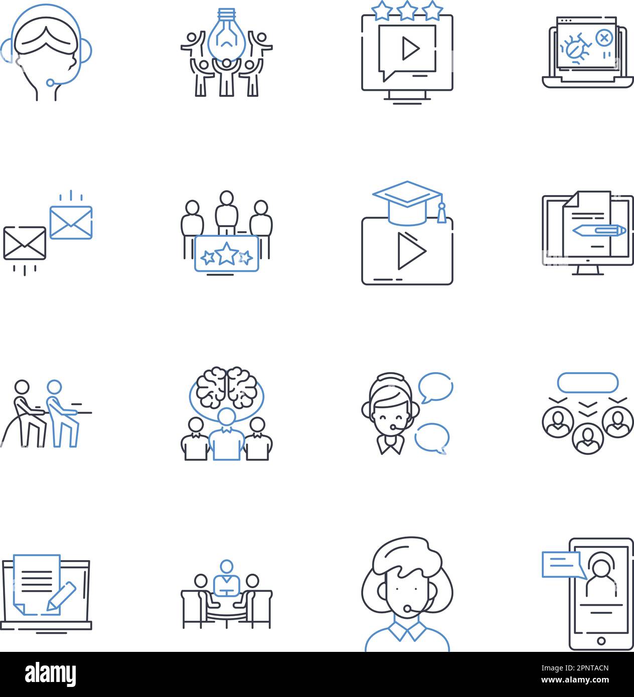 Business guild line icons collection. Collaboration, Nerking, Alliance, Partnership, Association ...
