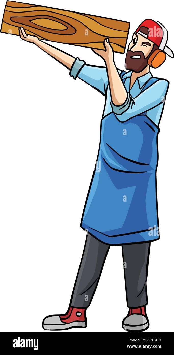 Carpenter Cartoon Colored Clipart Illustration Stock Vector Image & Art ...