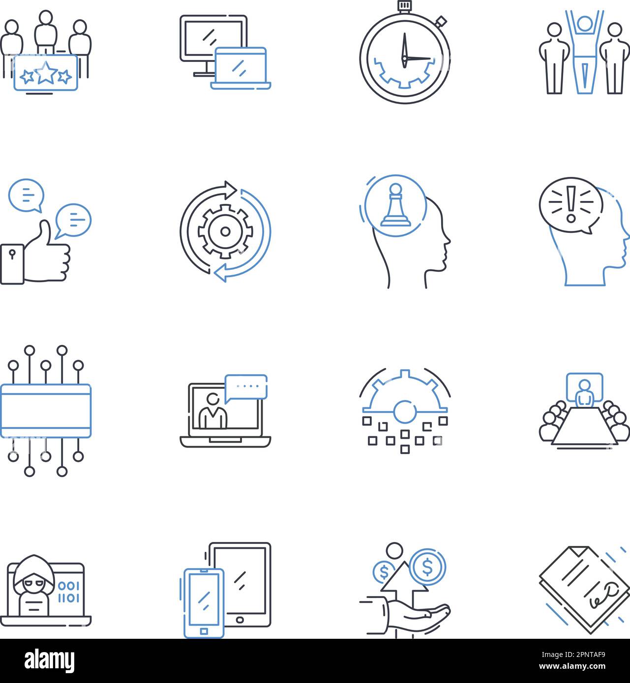 Allied Ventures Line Icons Collection Collaboration Synergy