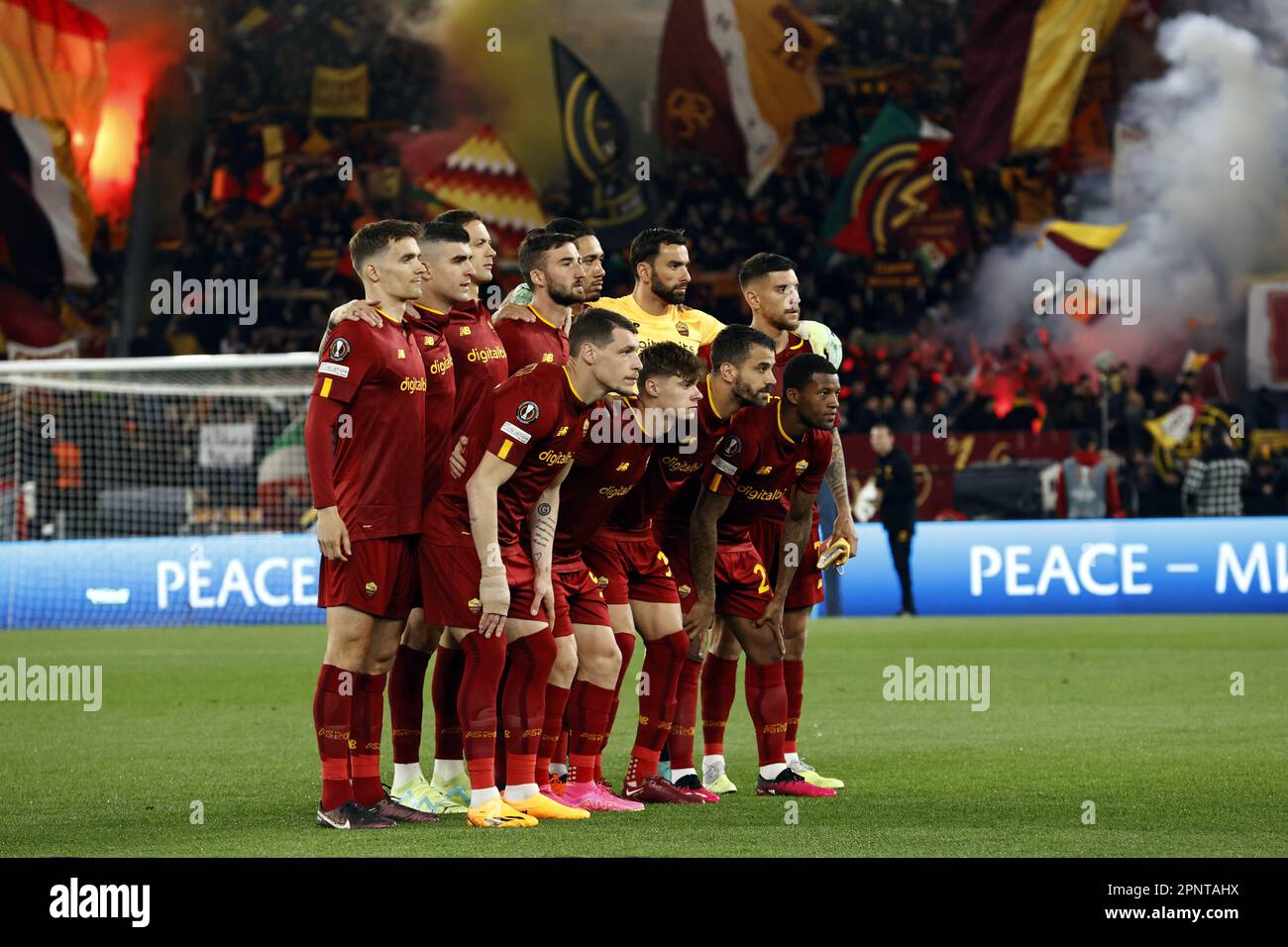 Rome, Italy. April 20, 2023. AS Roma team photo during the UEFA Europa ...