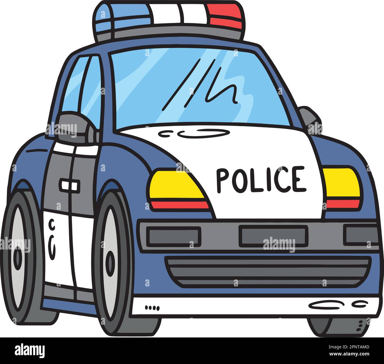 Police Car Cartoon Colored Clipart Illustration Stock Vector Image ...