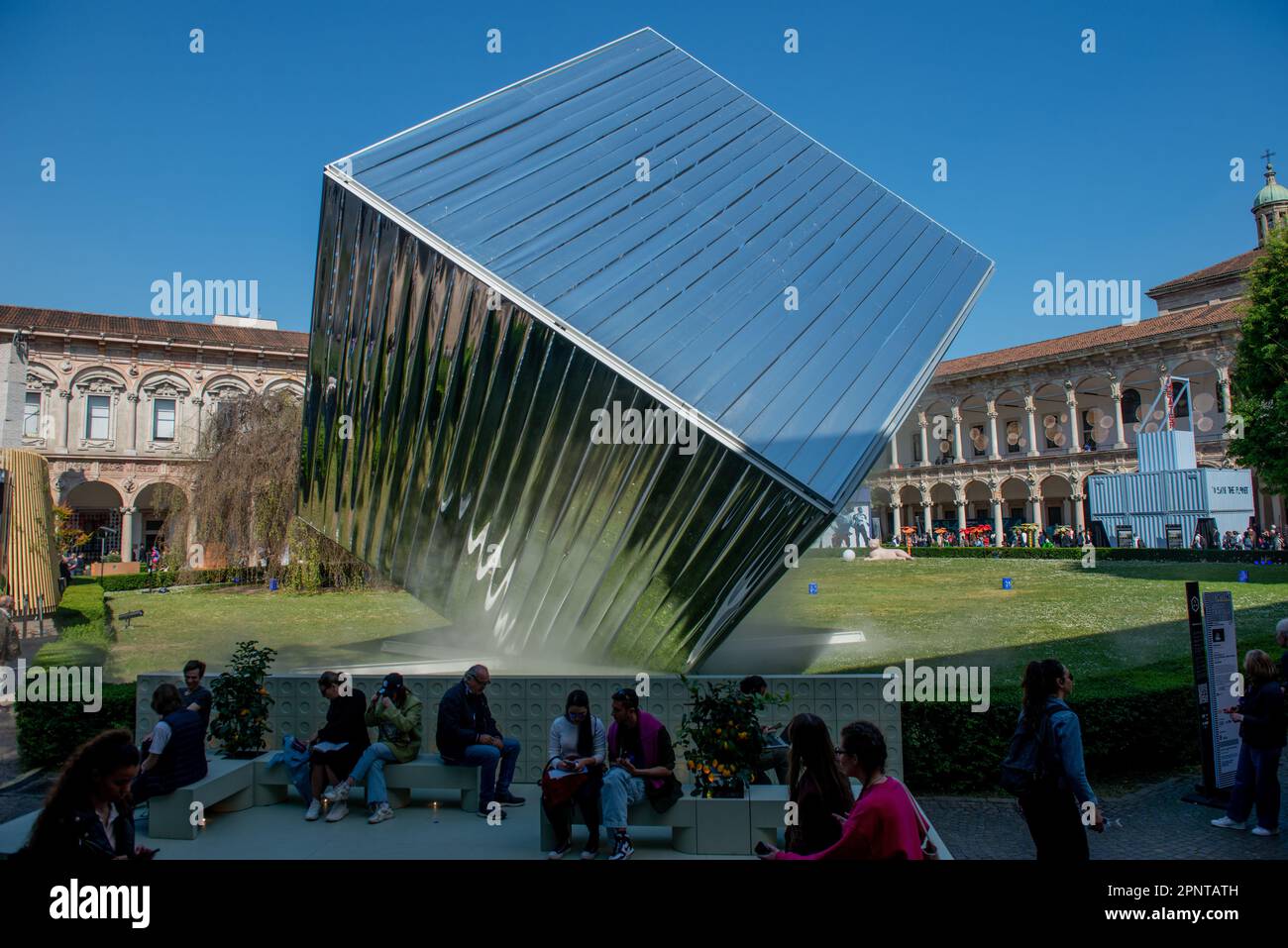 Milan Italy April 19th 2023:State University of Milan with artistic ...