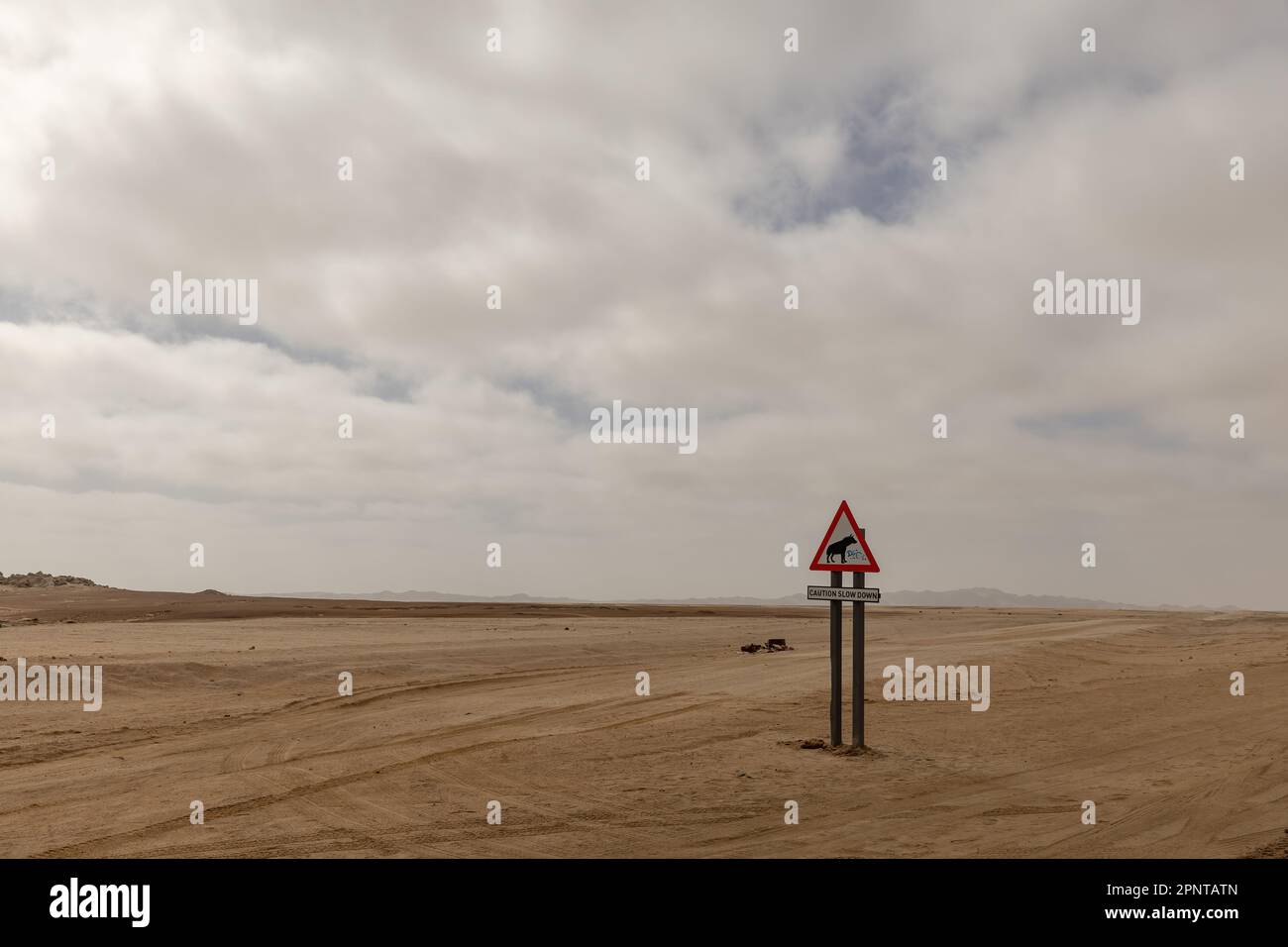 sign at a sandy road in namibia Stock Photo - Alamy
