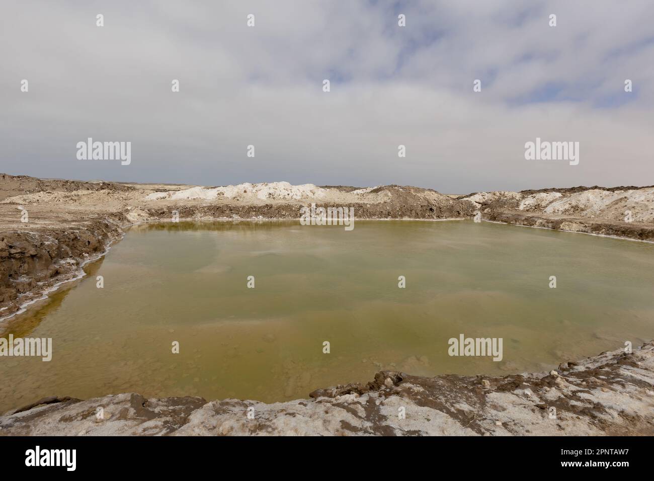 view of salt extraction in namibia Stock Photo - Alamy