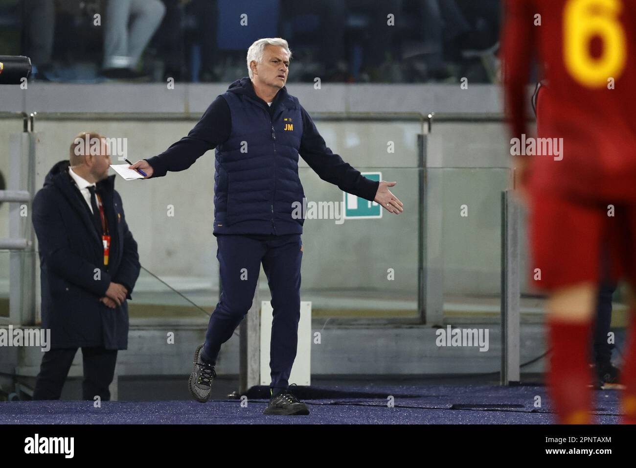 Rome, Italy. April 20, 2023. AS Roma coach Jose Mourinho during the ...