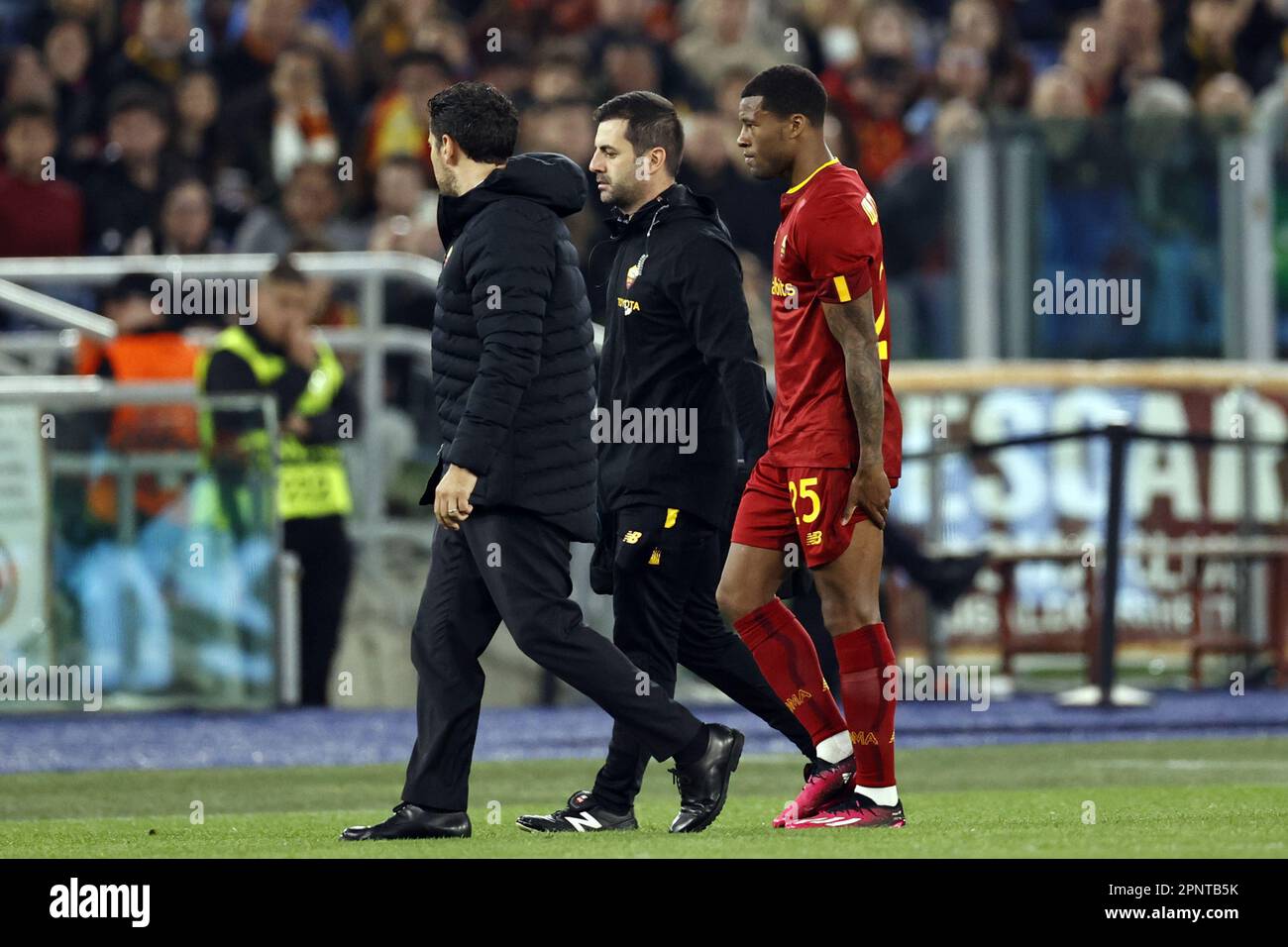 Rome, Italy. April 20, 2023. Georginio Wijnaldum of AS Roma leaves the ...