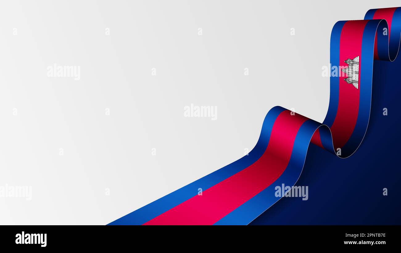 Cambodia ribbon flag background. Element of impact for the use you want ...
