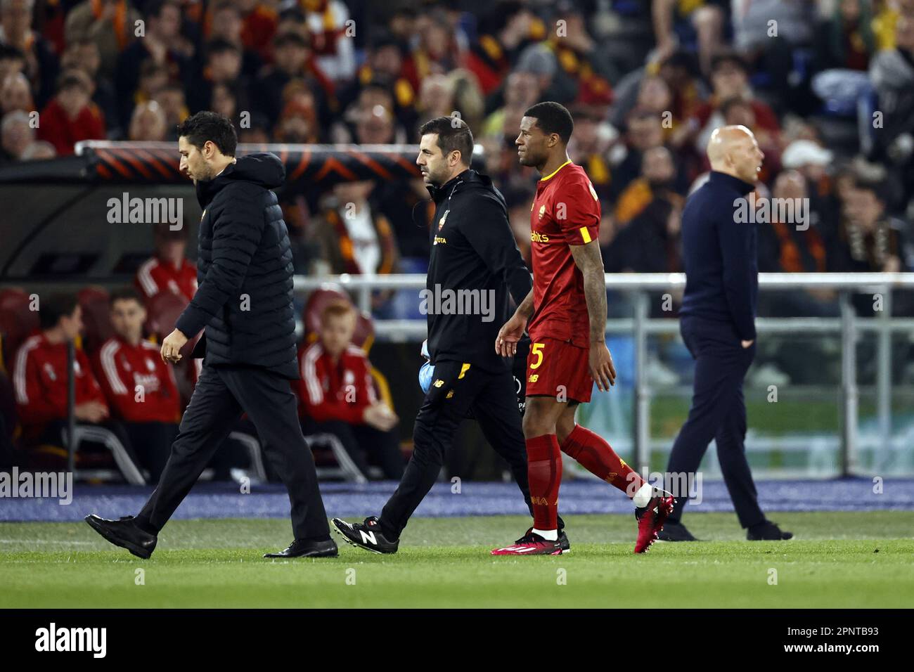 Rome, Italy. April 20, 2023. Georginio Wijnaldum of AS Roma leaves the ...