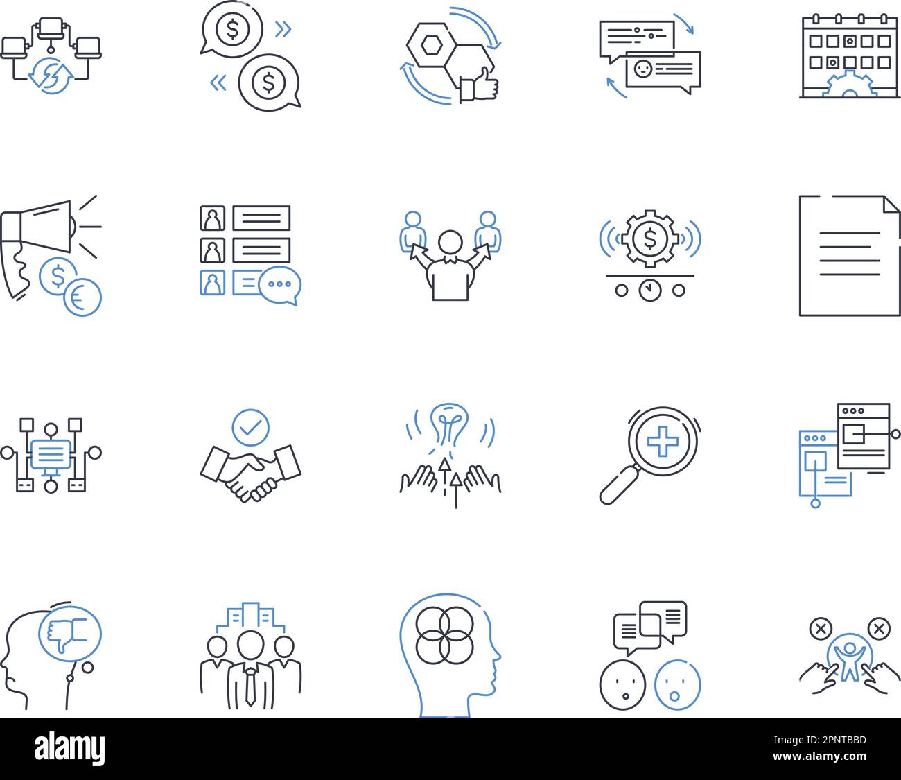 Mutual cooperation line icons collection. Collaboration, Partnership, Teamwork, Unity, Alliance ...
