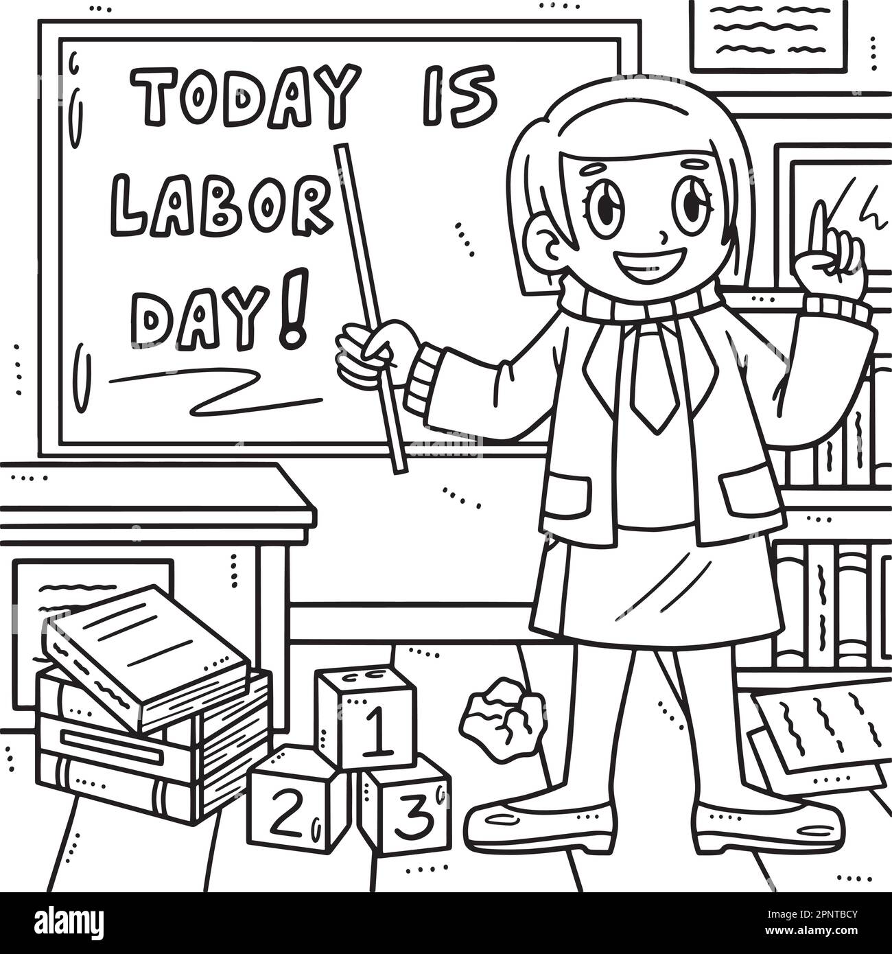 Silhouette teacher coloring page hi-res stock photography and images ...