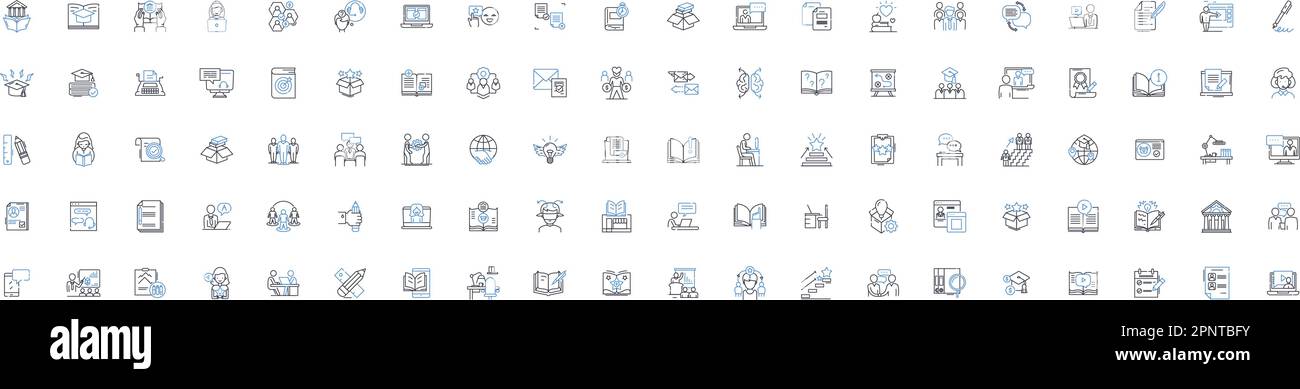 Pursuing education line icons collection. Learning, Growth, Academic ...