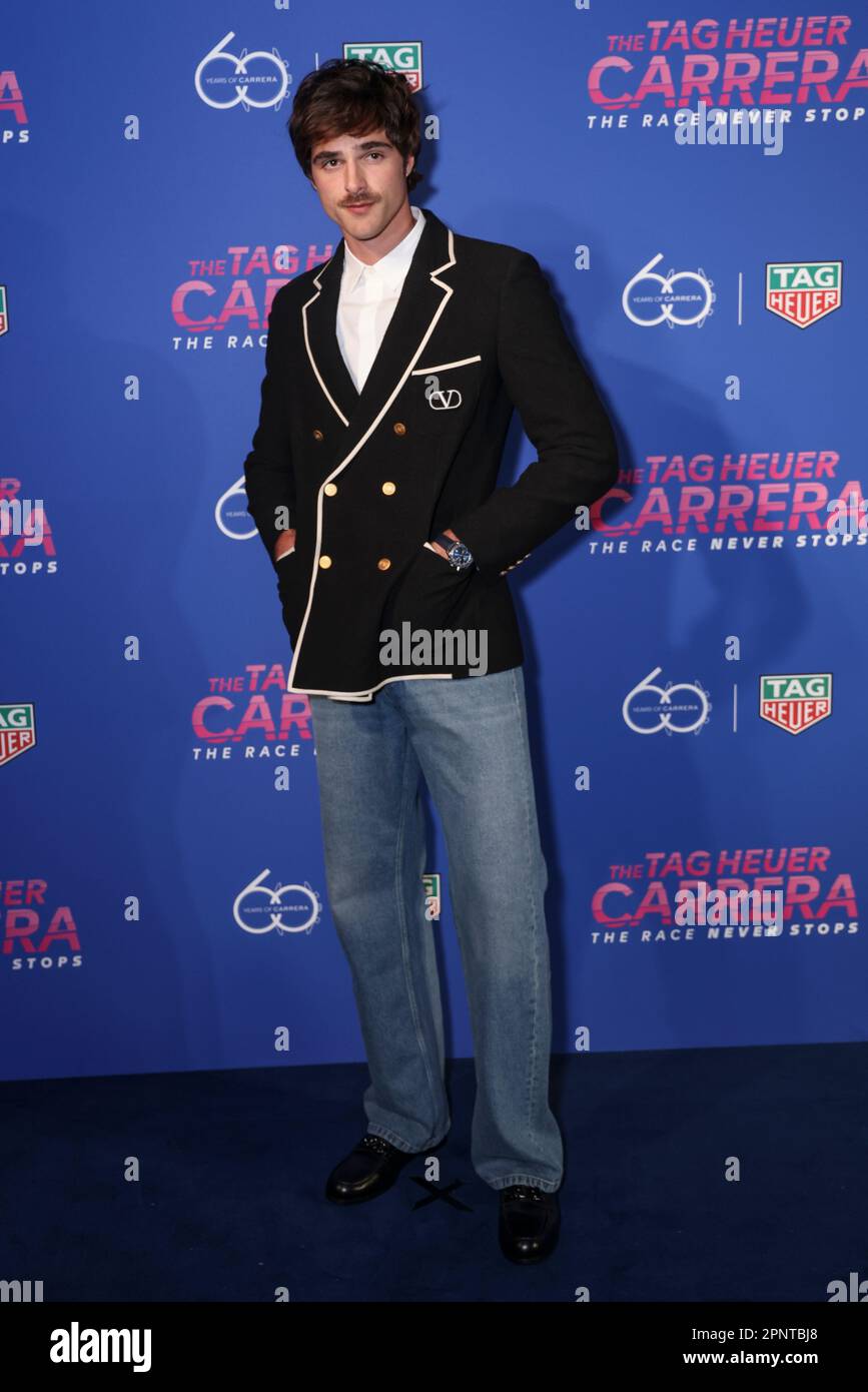 Jacob Elordi poses for photographers upon arrival at the TAG Heuer ...