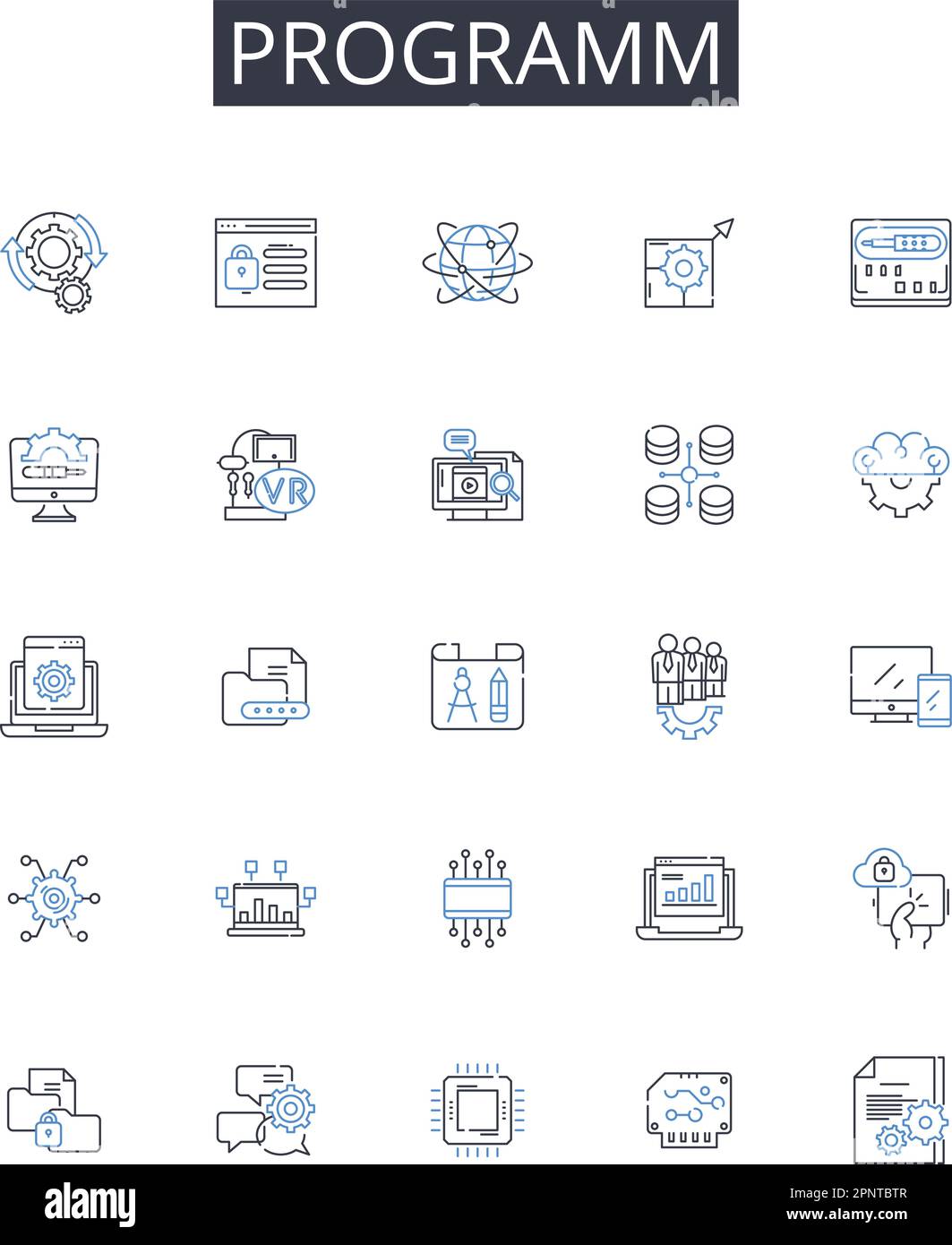 Programm Line Icons Collection Adventure Safari Wildlife Excitement Exploration African