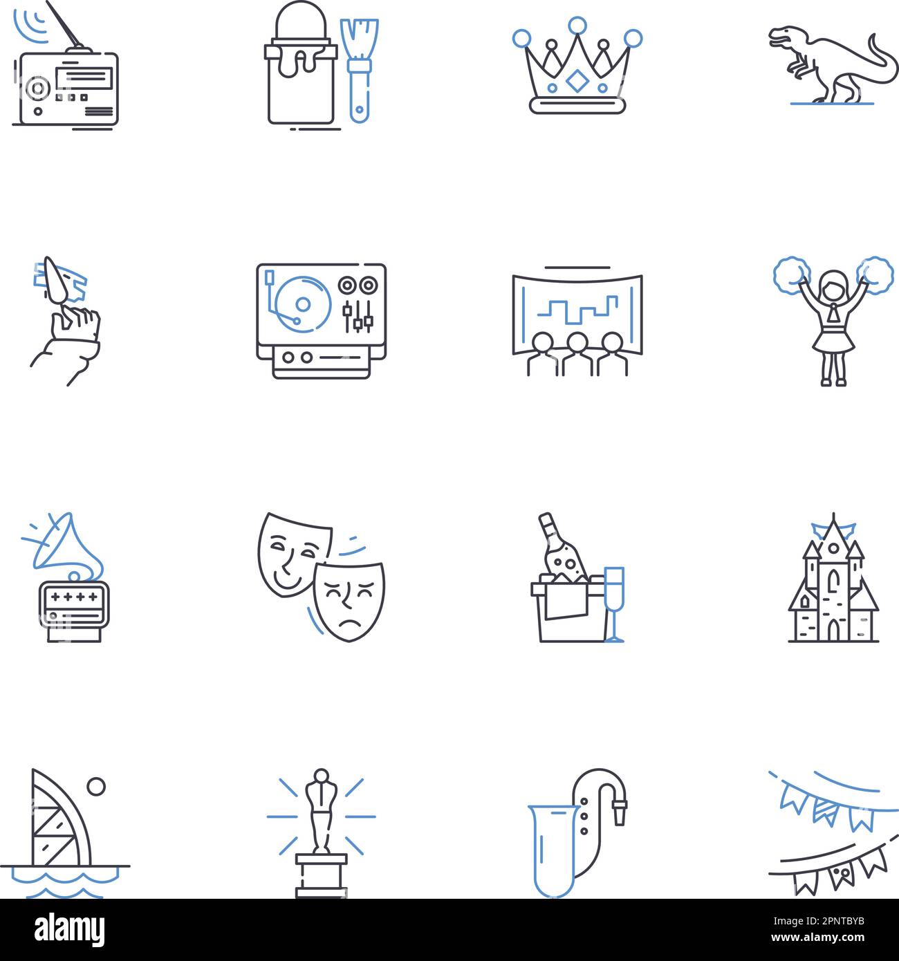 Customer Engagement Line Icons Collection Interaction Participation Communication Connection