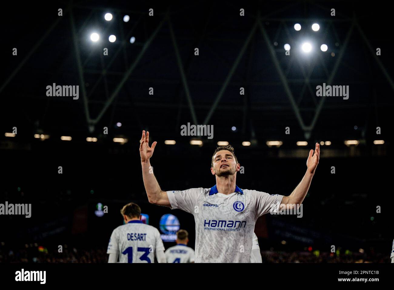 London, UK. 20th Apr, 2023. Gent's Hugo Cuypers celebrates after ...