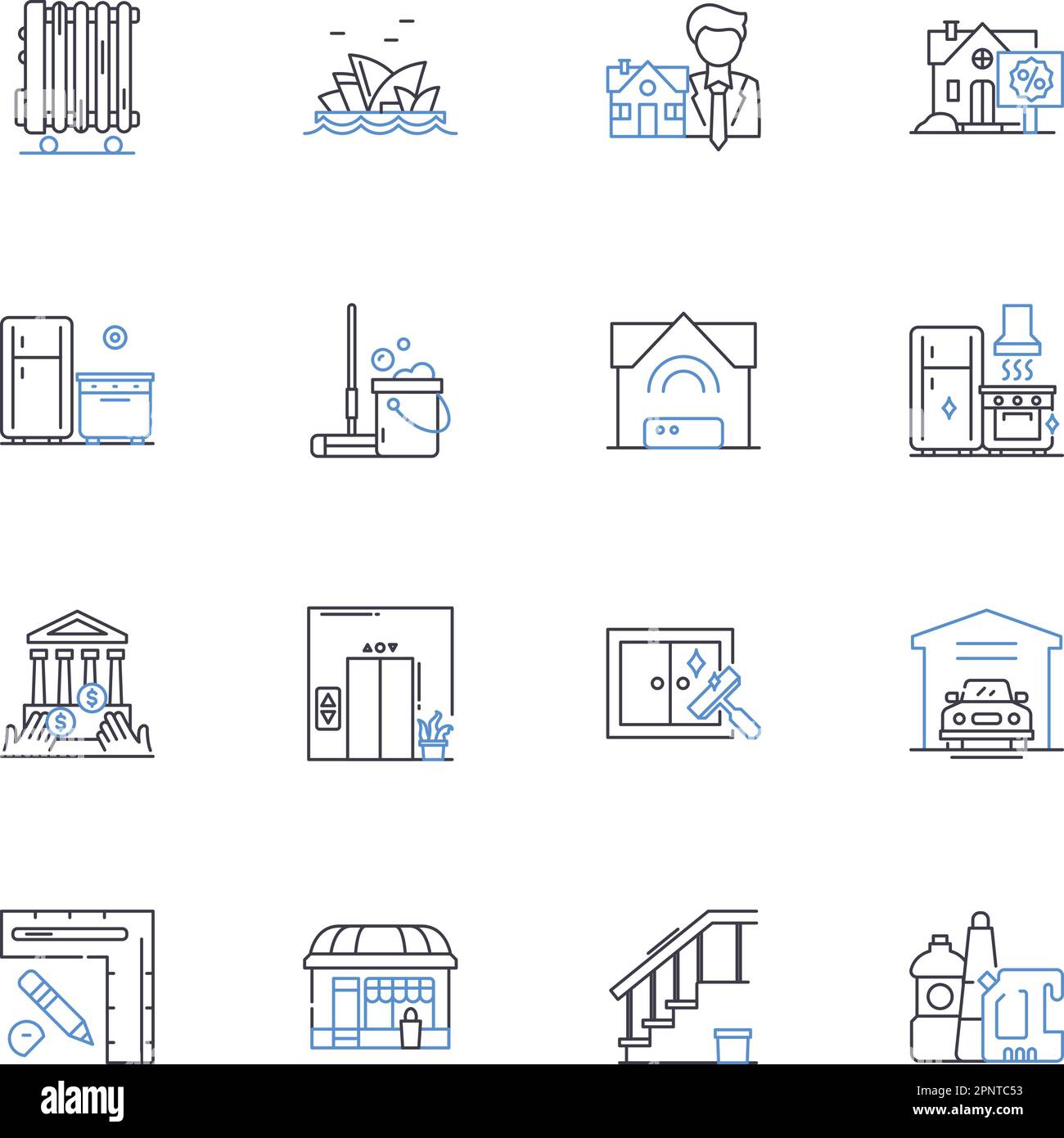 Property Upkeep line icons collection. Maintenance, Landscaping ...