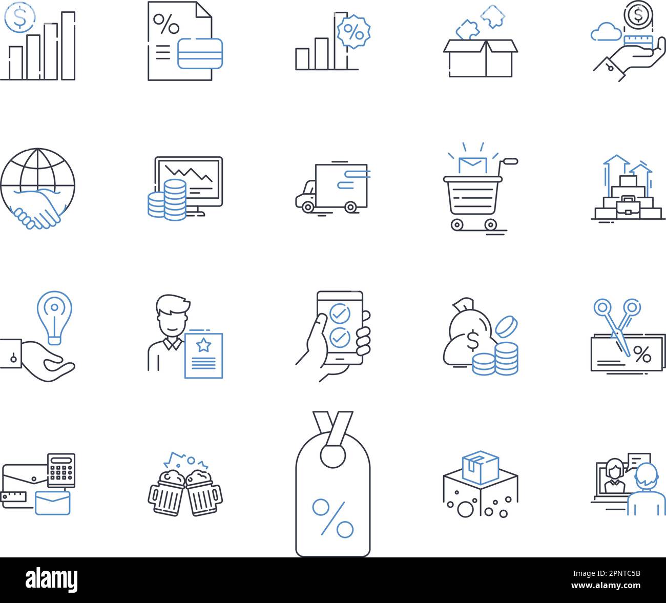 Earnings potential line icons collection. Salary, Income, Wages ...