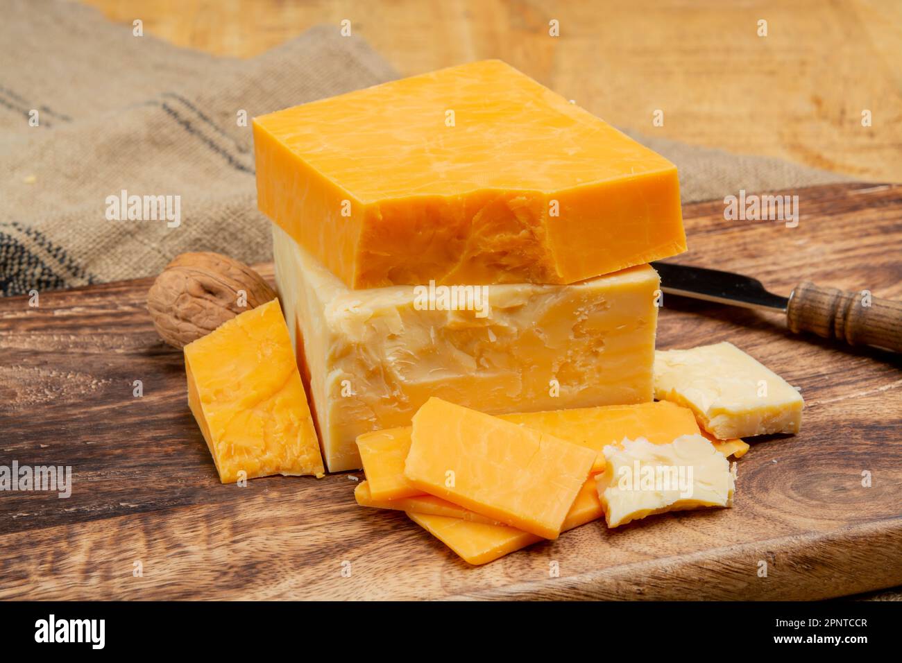 British cheeses collection, Scottish coloured and English matured ...