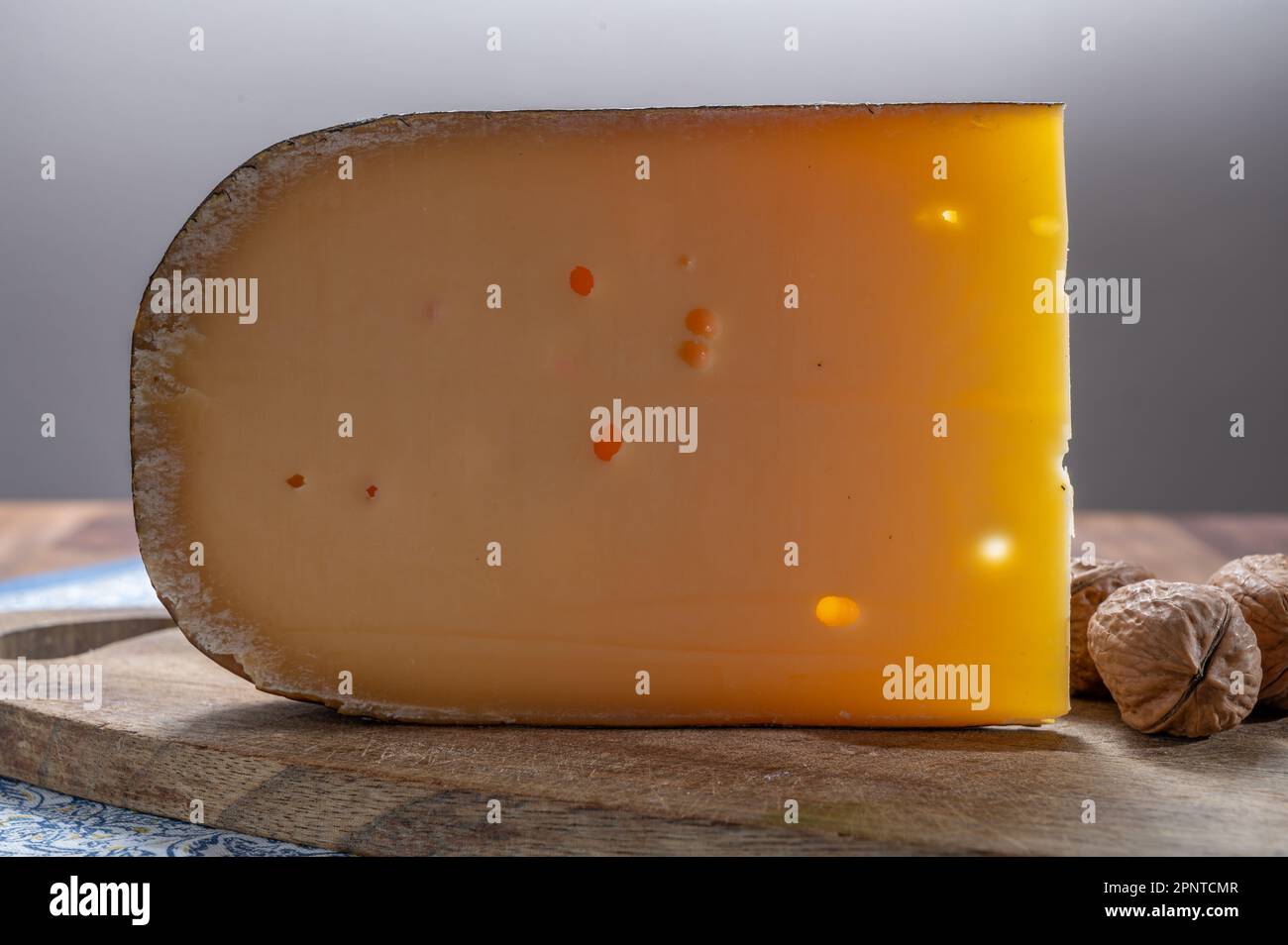 Cheese collection, Belgian old yellow cow milk cheese from Bruges ...